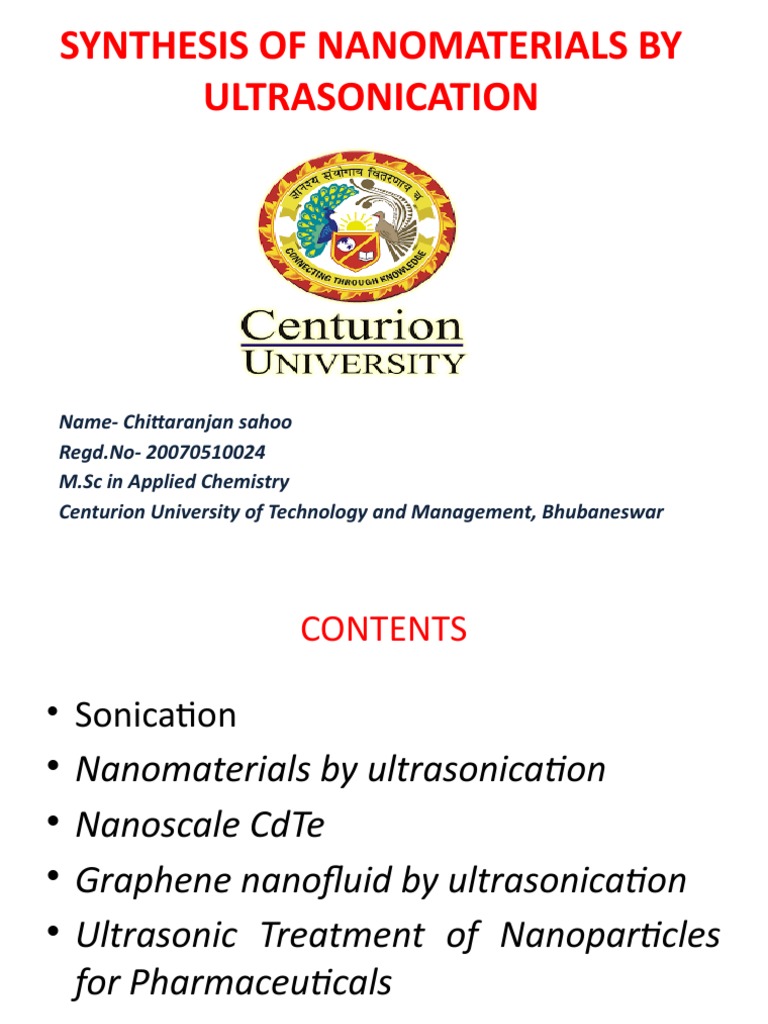 Synthesis of Nanomaterials by Ultrasonication | PDF