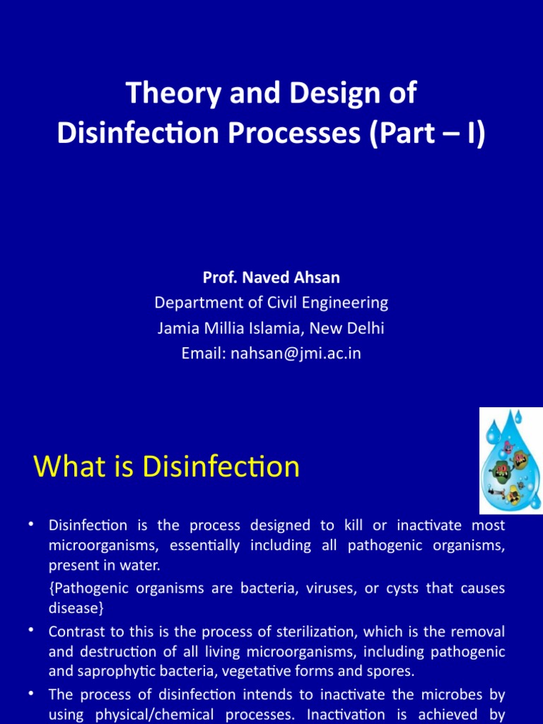 Theory and Design of Disinfection Processes (Part - I) | PDF | Chlorine ...