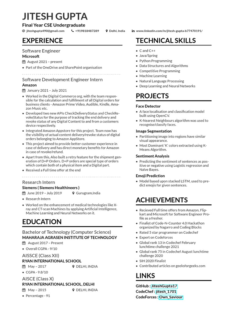 Jitesh Gupta Resume 2021 | PDF | Machine Learning | Deep Learning