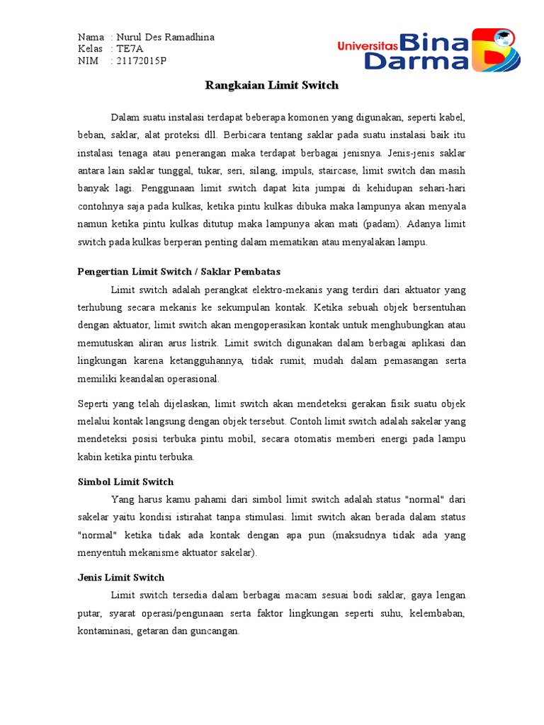 Rangkaian Limit Switch | PDF