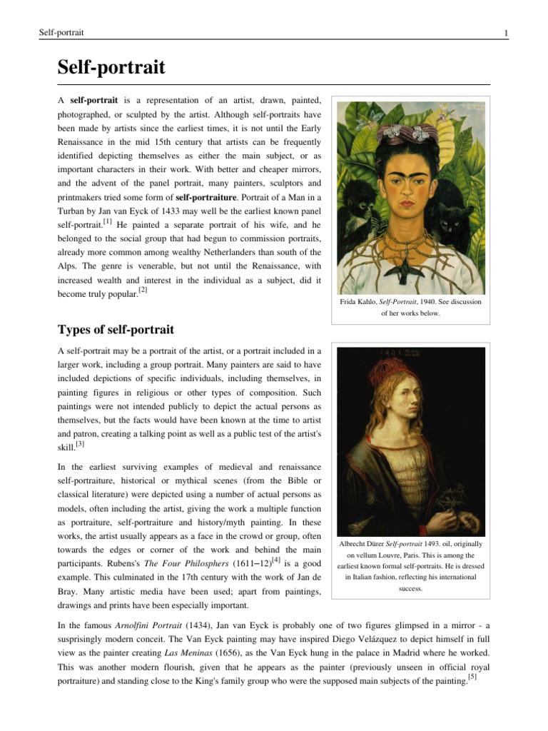 Self Portrait | PDF | Plastic Arts | Art Media