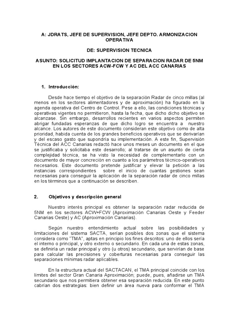 Separacion 5NM ACW-FCW Y AC3 | PDF | Radar