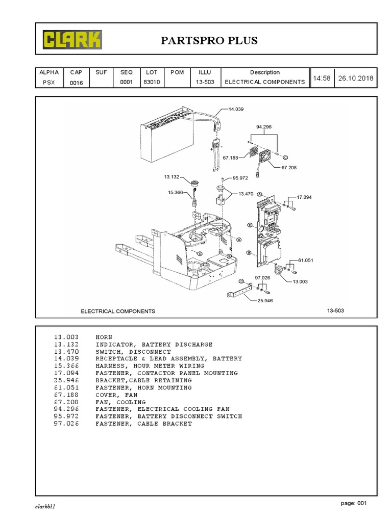 Clark PSX16 Parts Catalog | PDF | Axle | Electric Motor