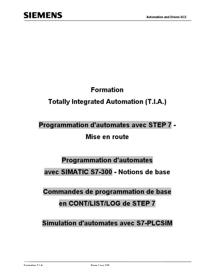 API Siemens Step7 | PDF | Programme informatique | Programmation