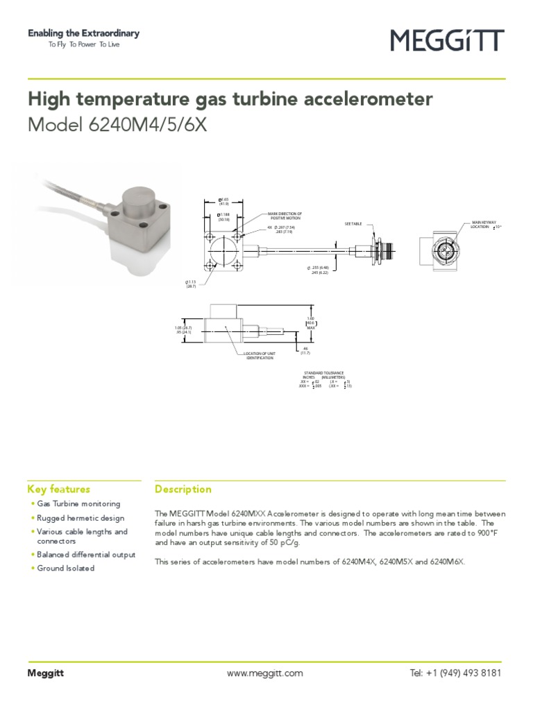 Model 6240M4/5/6X: High Temperature Gas Turbine Accelerometer | PDF | Electrical Connector ...