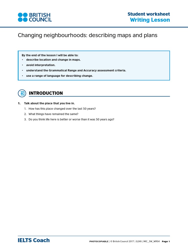 04 Writing 1 Describing Maps | PDF | International English Language ...