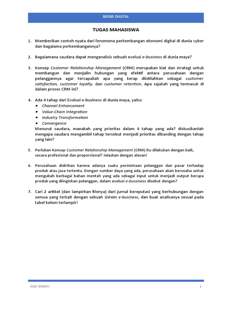 Tugas Pra UTS - Bisnis Digital | PDF