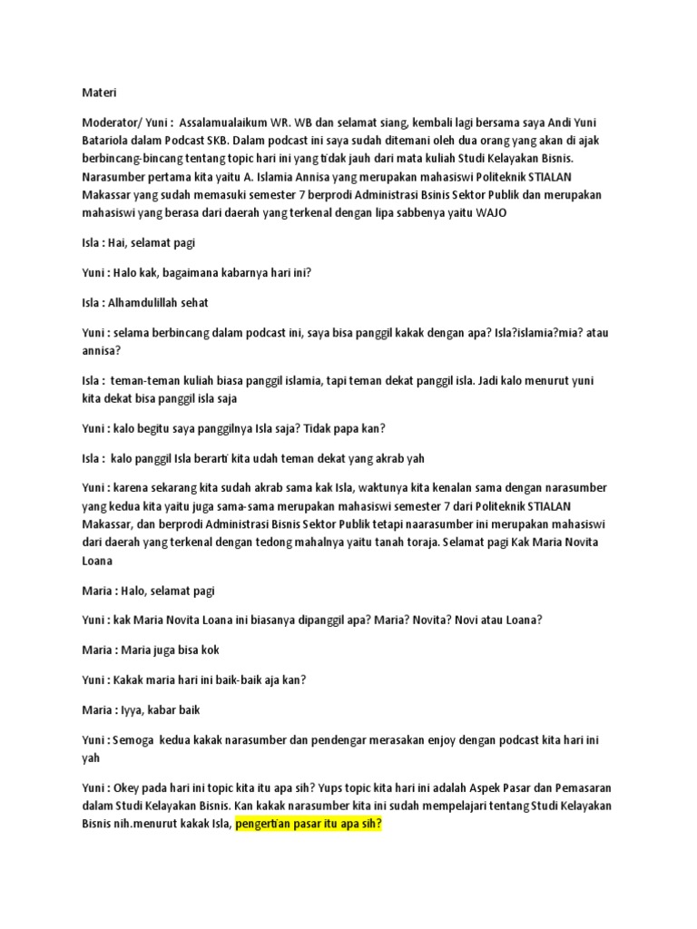 Naskah Podcast | PDF