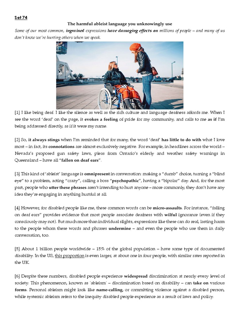 Set 74 Ableist Language P | PDF | Disability | Cognition