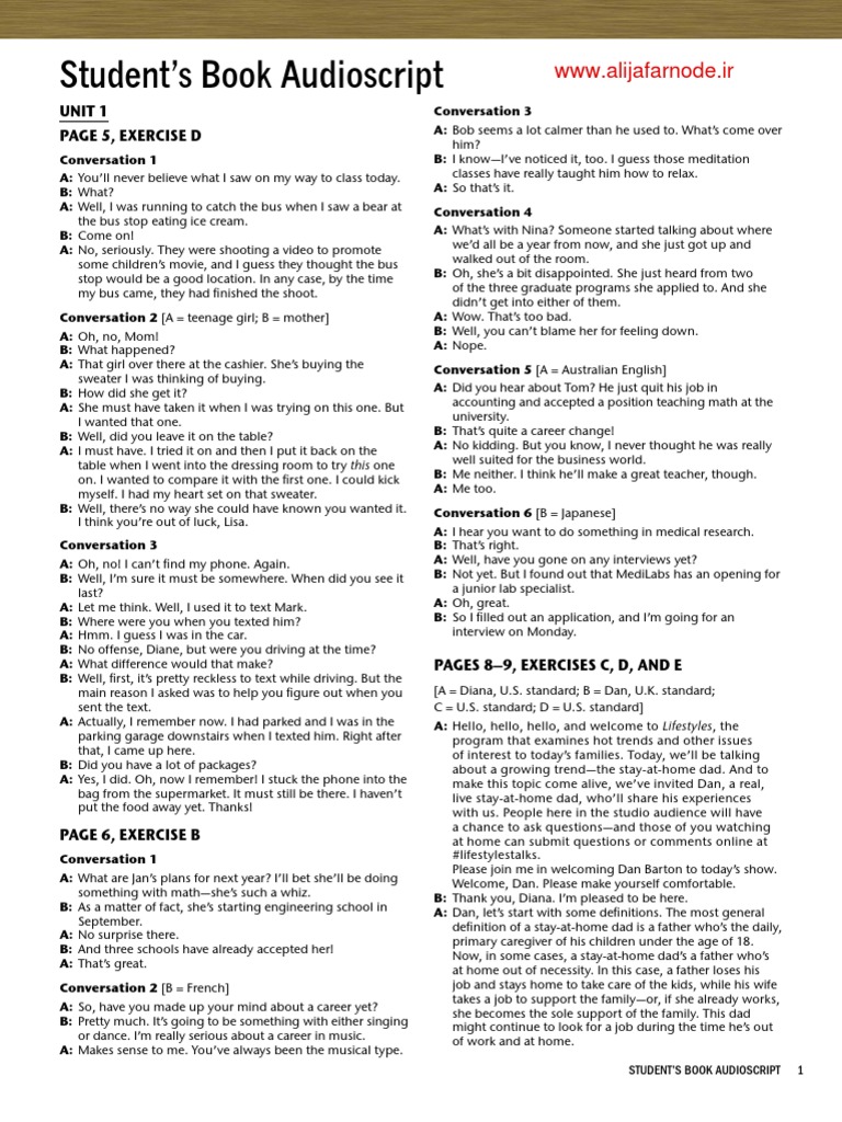 Student's Book Audioscript: WWW - Alijafarnode.ir | PDF | Bono | Anger