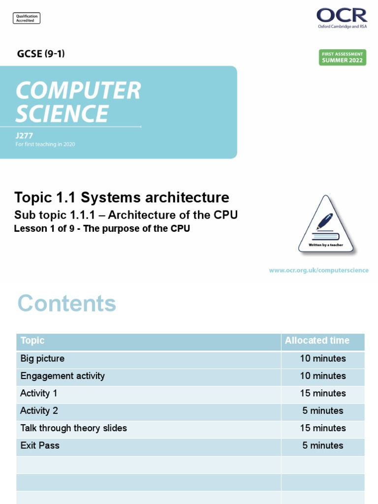 Systems - Architecture - L1 - Teacher - PowerPoint - v1 | PDF | Central ...