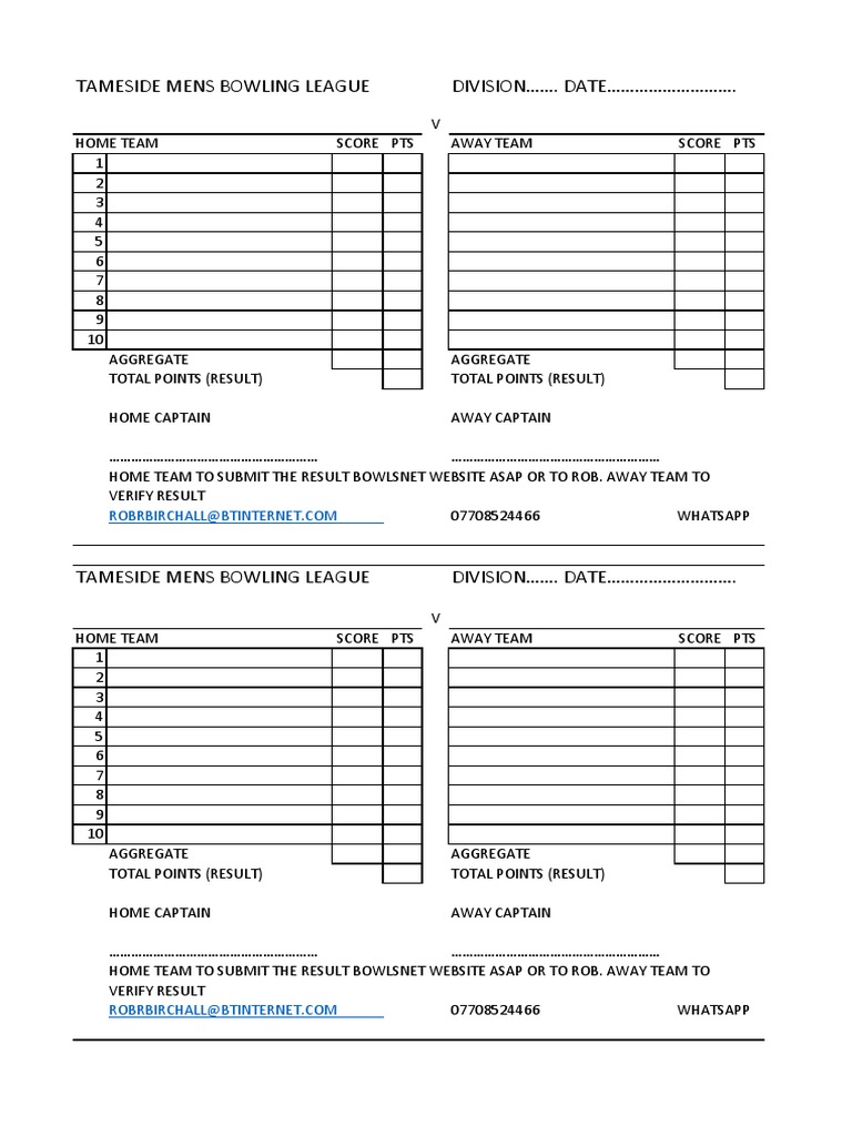 Tameside Mens Bowling League DIVISION . DATE | PDF | Cooking, Food ...