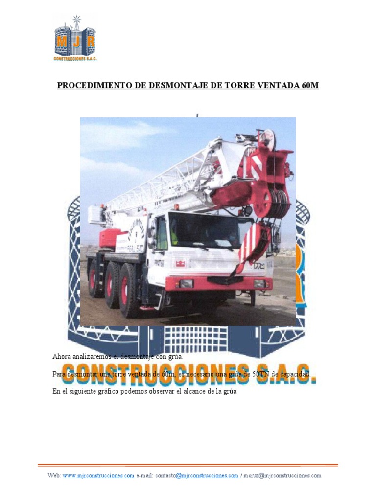 PROCEDIMIENTO DE DESMONTAJE DE TORRE VENTADA 60M - Opc. 2 | PDF