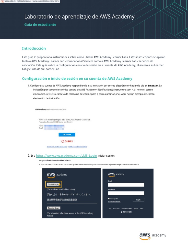 Guía del Laboratorio AWS Academy | PDF | Interfaz de línea de comando ...