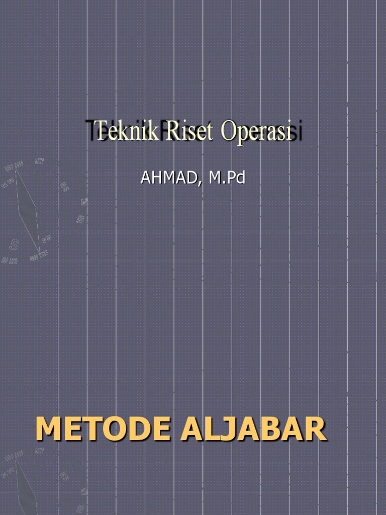 3 Metode Aljabar | PDF