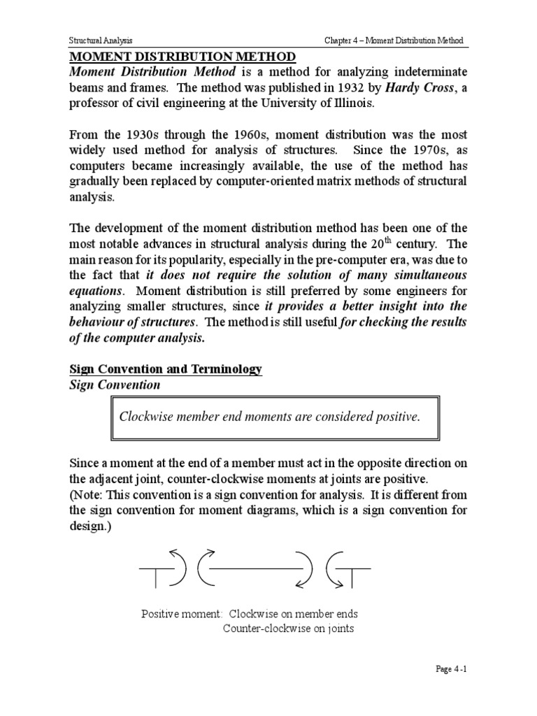 Ch4 - Moment Distribution | PDF | Structural Analysis | Numerical Analysis