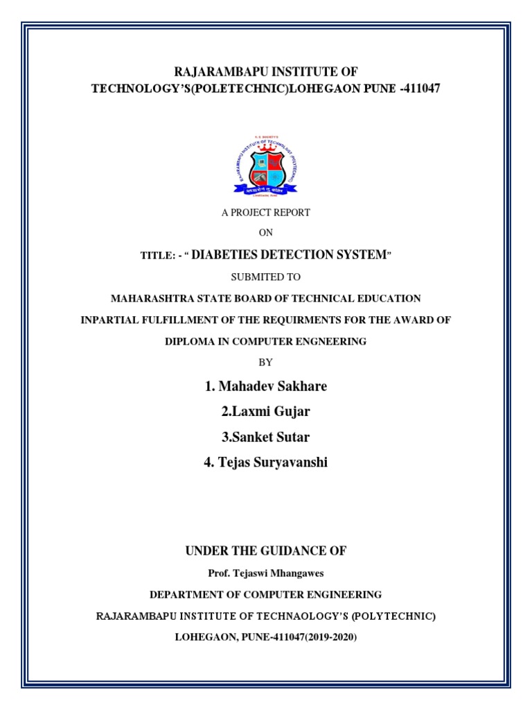 Diabetes Detection System | PDF | Diabetes | Software Development Process