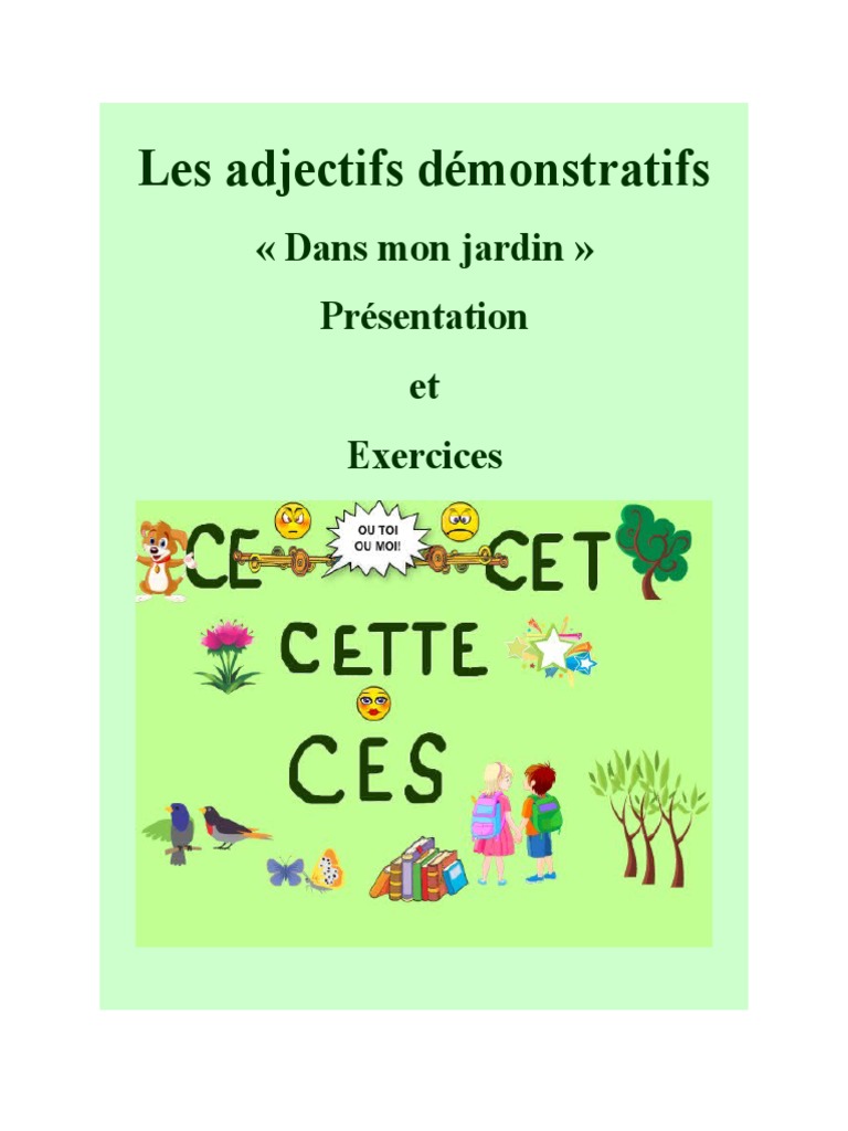 Les Adjectifs Demonstratifs Activites Ludiques Comprehension Ecrite ...