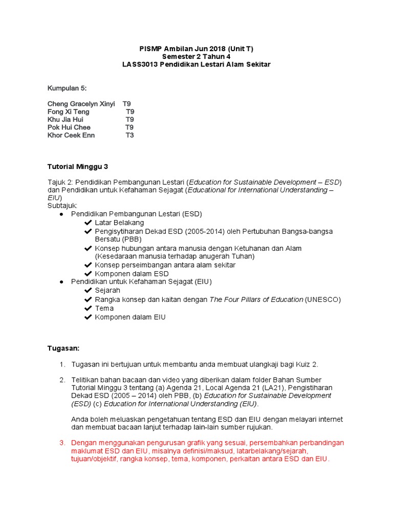 Tugasan Tutorial M3 Kumpulan 5 | PDF