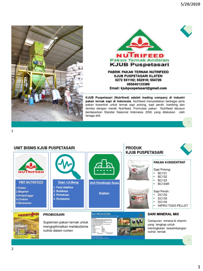 Nutrifeed: Pakan Ternak Unggul di Indonesia | PDF