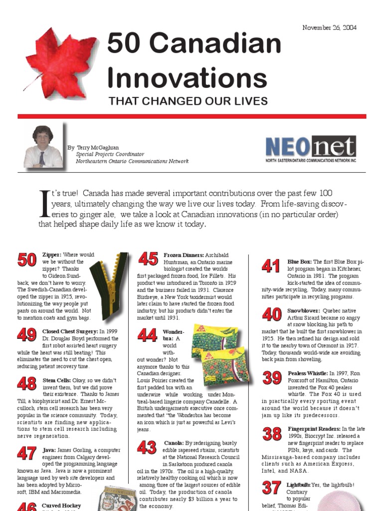 50 Canadian Inventions | PDF | Kerosene | Insulin