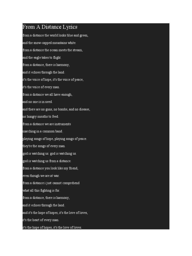 From A Distance Lyrics | PDF