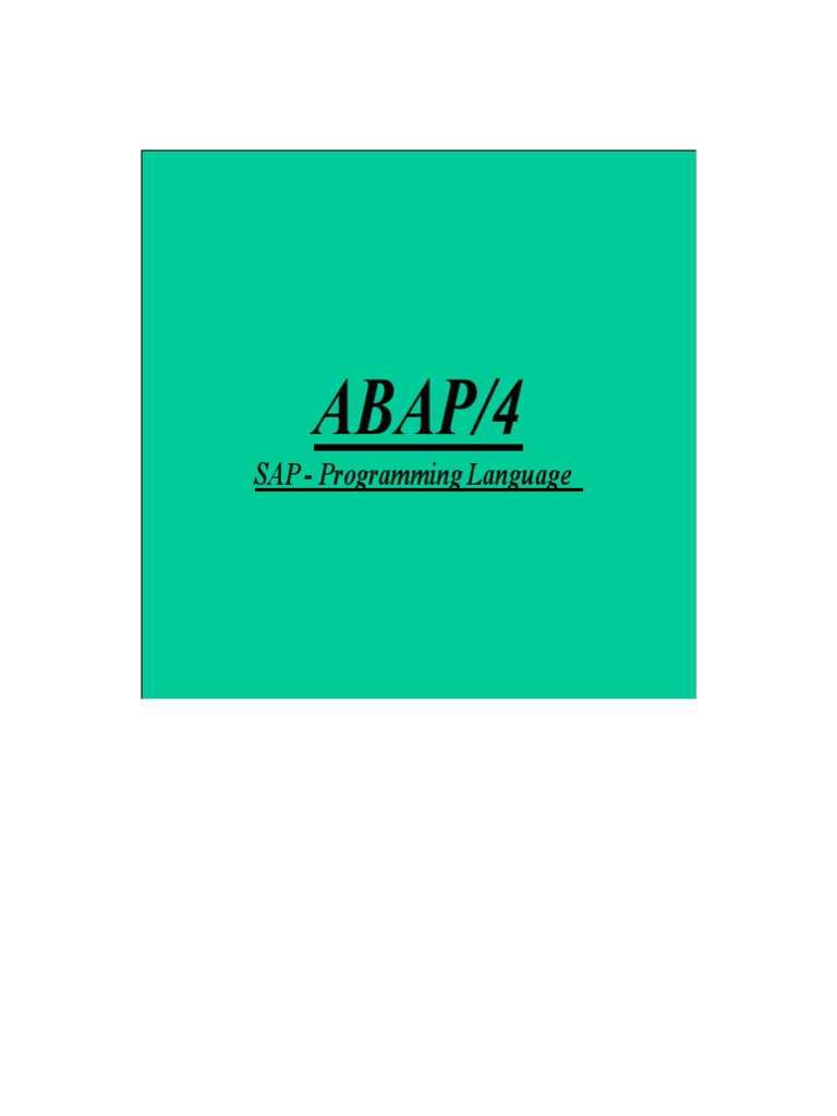 Sap Abap Intro | PDF | Parameter (Computer Programming) | Control Flow