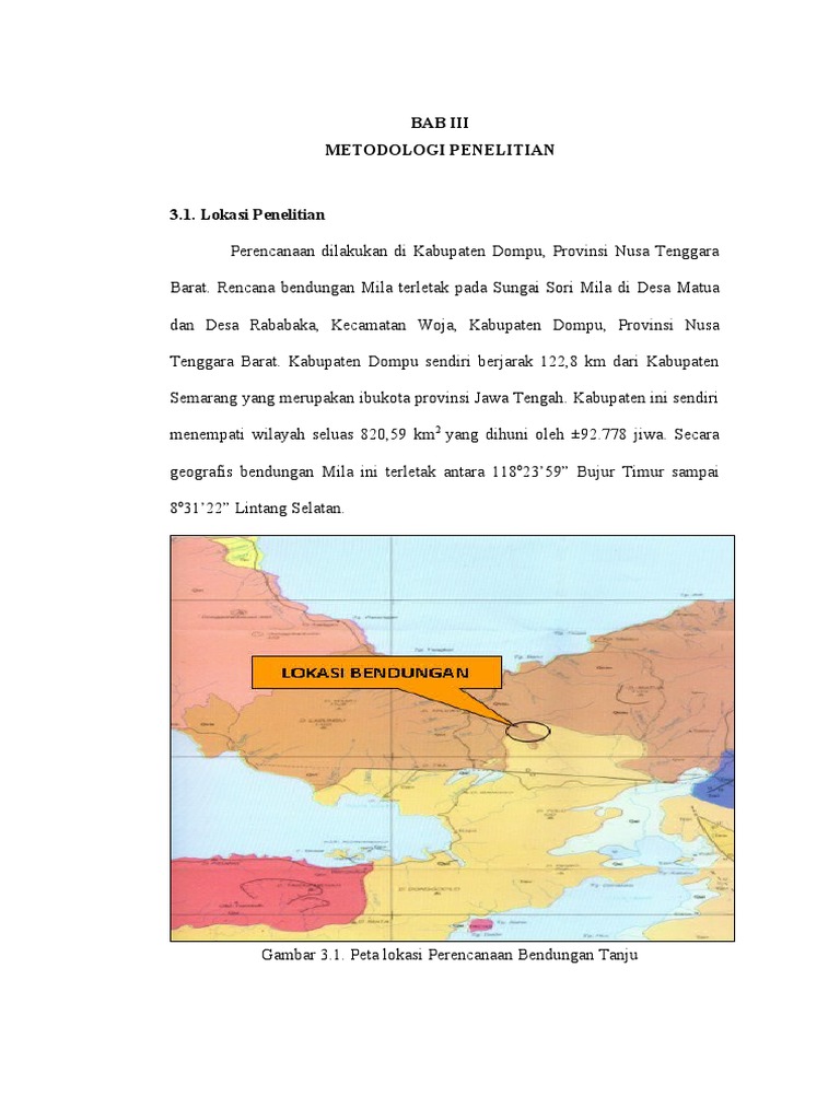 Methodology of Rehabilitation Planning for Mila Dam in Dompu Regency | PDF