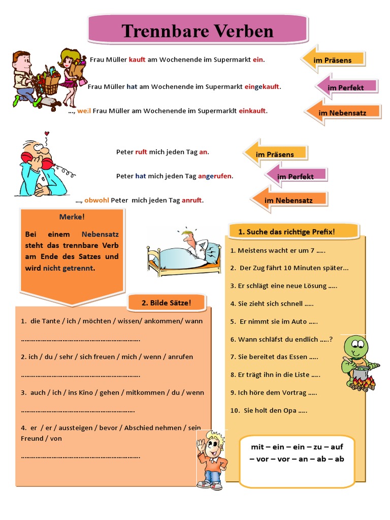 Trennbare Verben A2 | PDF