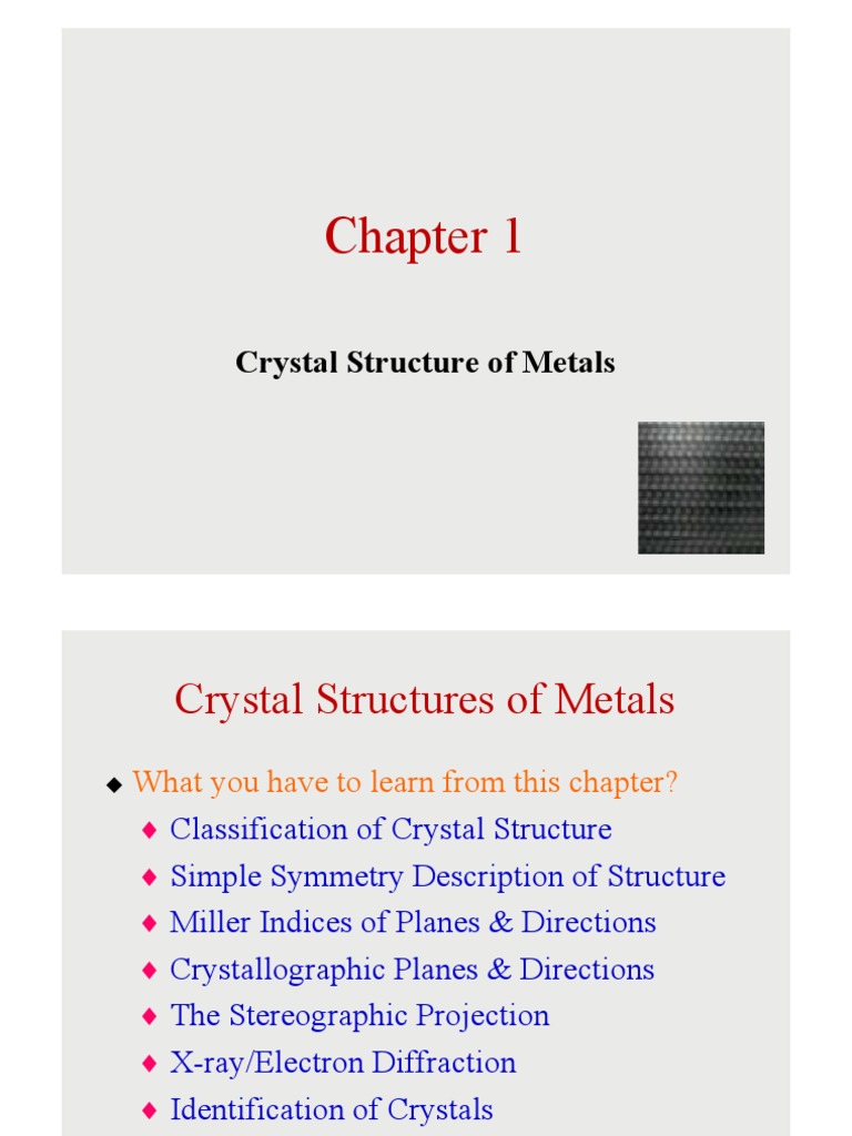 Chapter 1 | PDF | Crystal Structure | X Ray Crystallography