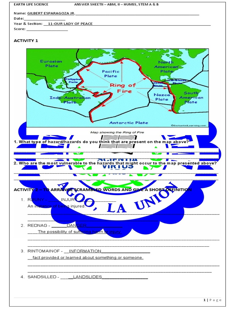 Grade 11 Earth and Life Science Quarter 1 Module 7 8 Updated Answer ...