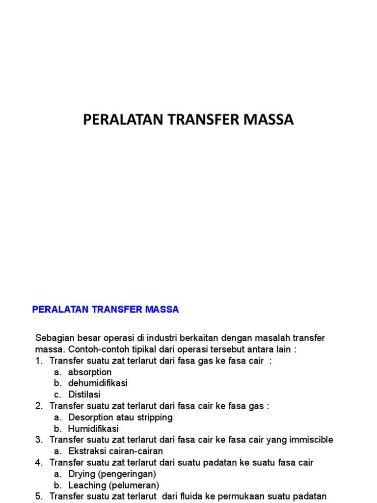 Peralatan Transfer Massa | PDF