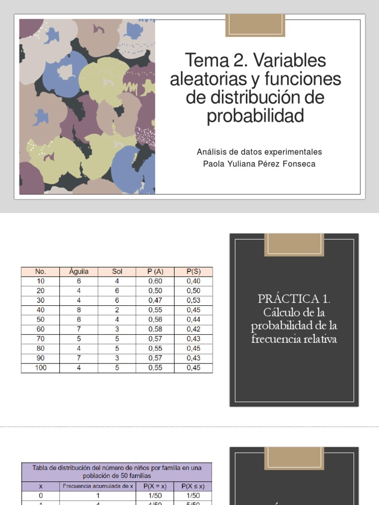 Tema 2. Variables Aleatorias y Funciones de Distribución de Probabilidad | PDF | Probabilidad ...