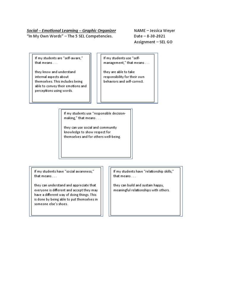 Sel Graphic Organizer | PDF