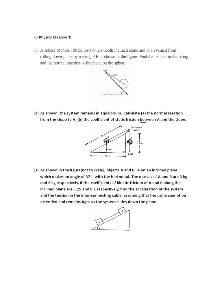 F5 Physics Classwork - 8-Term 1 | PDF