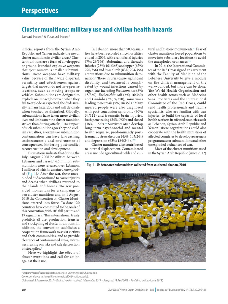 Cluster Munitions Military Use and Civilian Health | PDF | Cluster Munition
