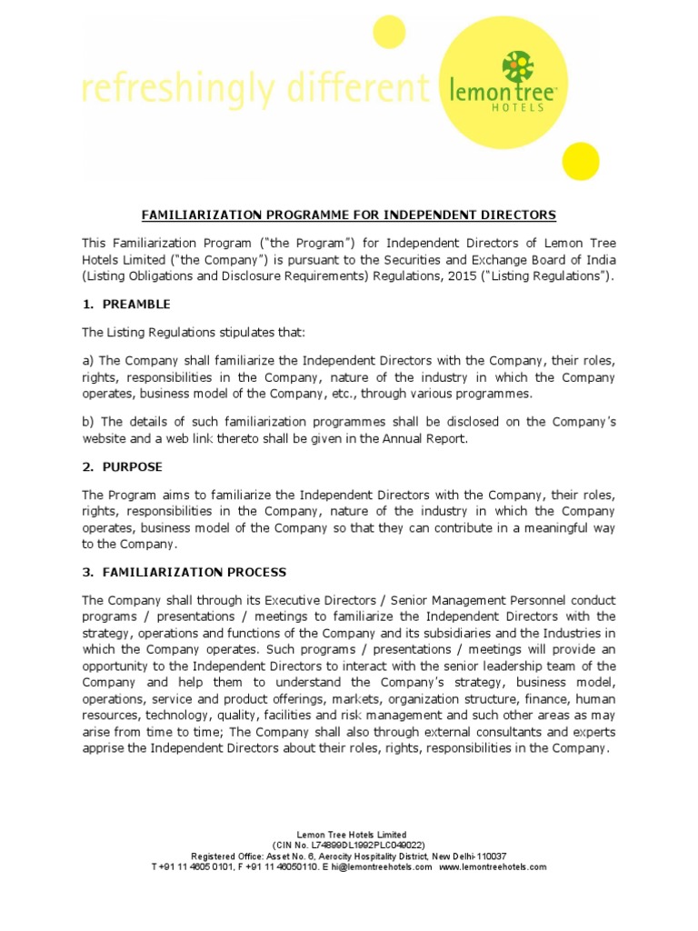 Familiarization Program for Directors | PDF | Business Model | Economies