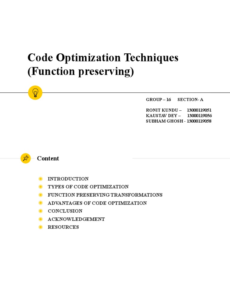 Code Optimization Techniques Guide | PDF | Program Optimization | Source Code