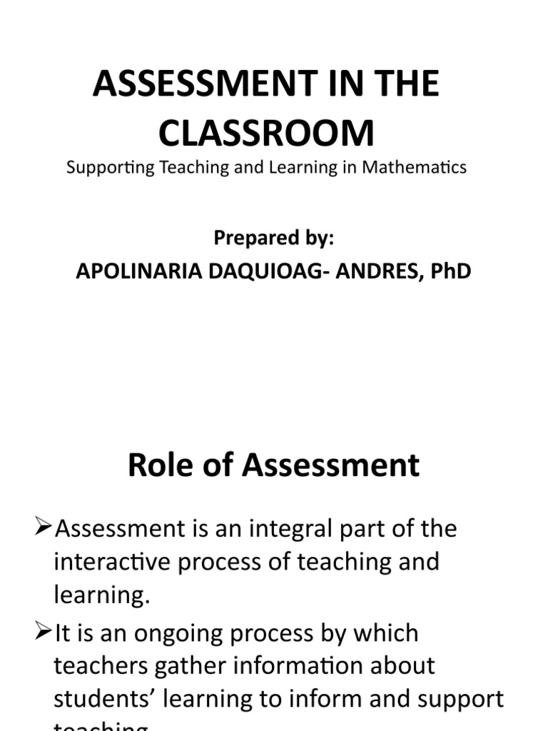 Classroom Assessment Strategies for Learning | PDF | Career & Growth