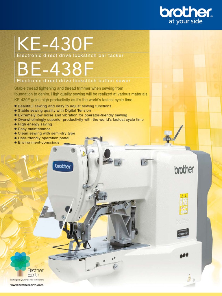 Brother Be 438f Inst | PDF | Sewing | Sewing Machine