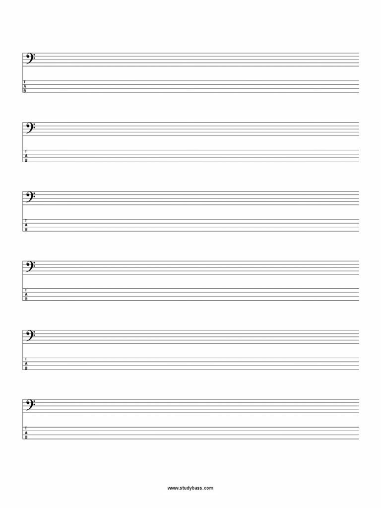 Bass Tab Paper 4 String | PDF