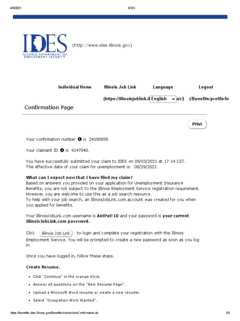 Confirmation Page: (HTTP://WWW - Ides.illinois - Gov) | Download Free ...