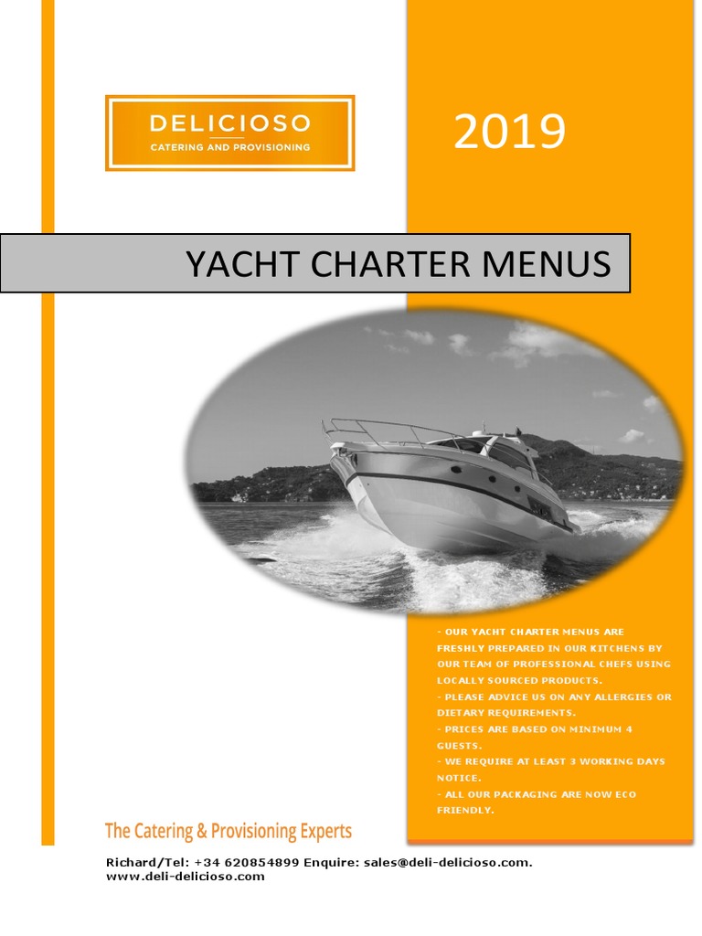 Our Yacht Charter Menus Are Freshly | PDF | Salad | Sauce