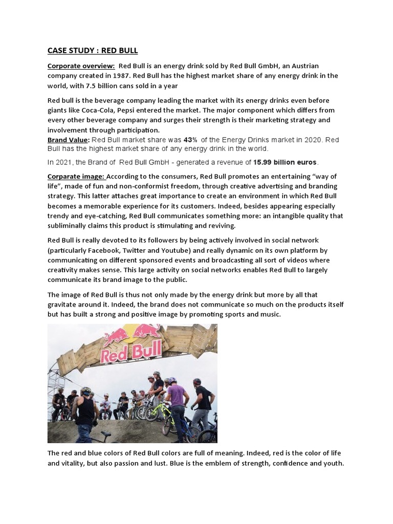 Case Study: Red Bull: Corporate Overview: Red Bull Is An Energy Drink ...