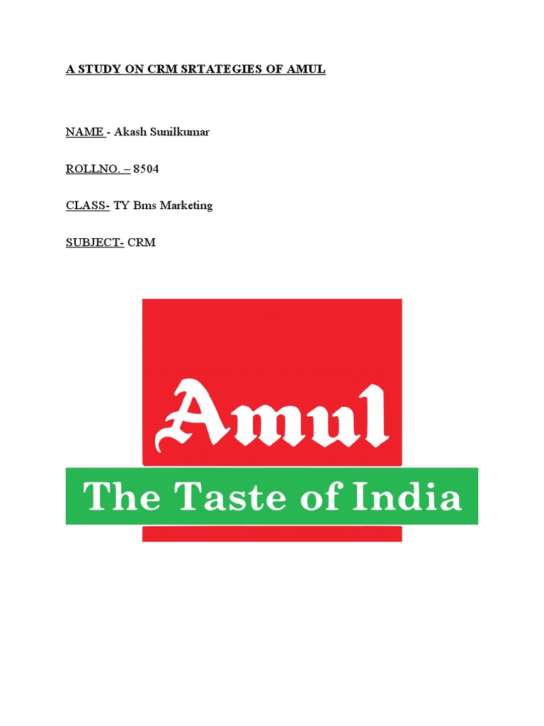 CRM Srtategies of Amul | PDF | Customer Relationship Management ...