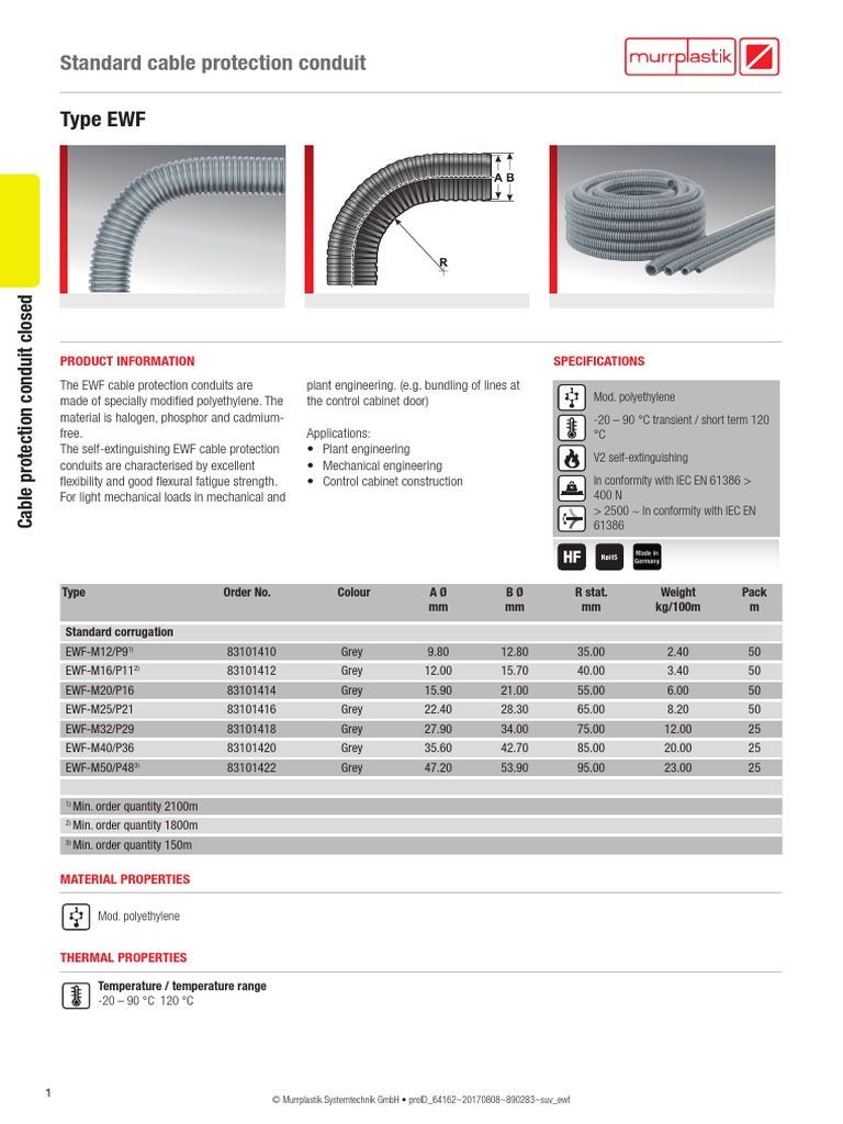 Type EWF: Standard Cable Protection Conduit | PDF | Information ...