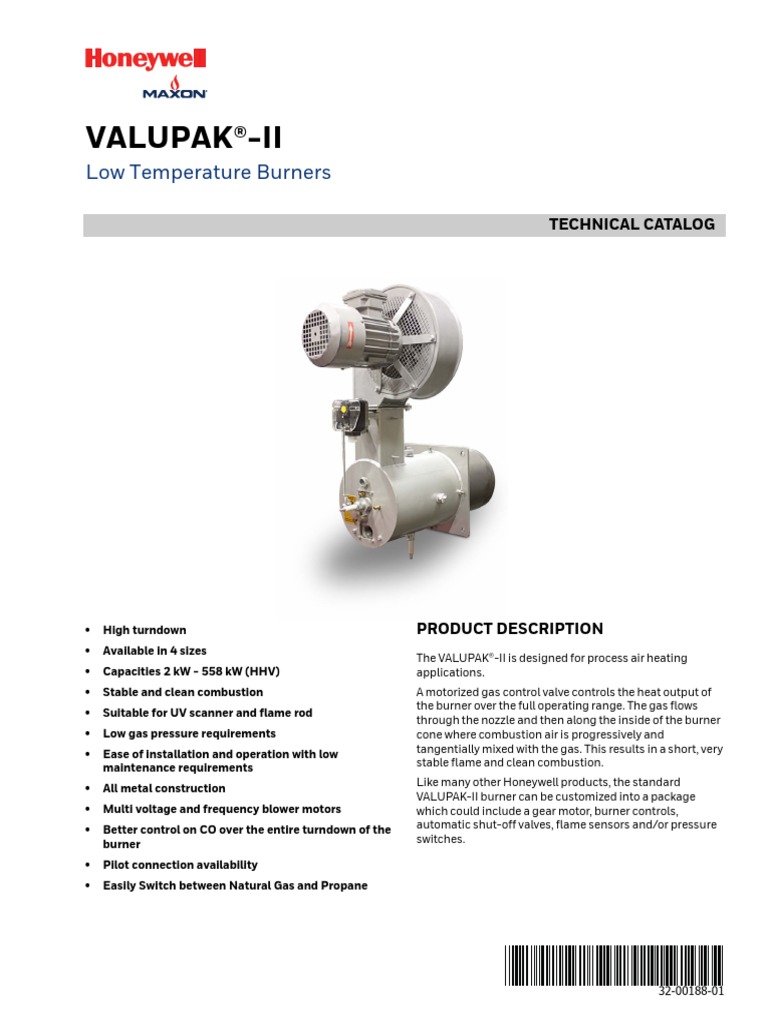 Valupak®-Ii: Low Temperature Burners | PDF | Combustion | Engines