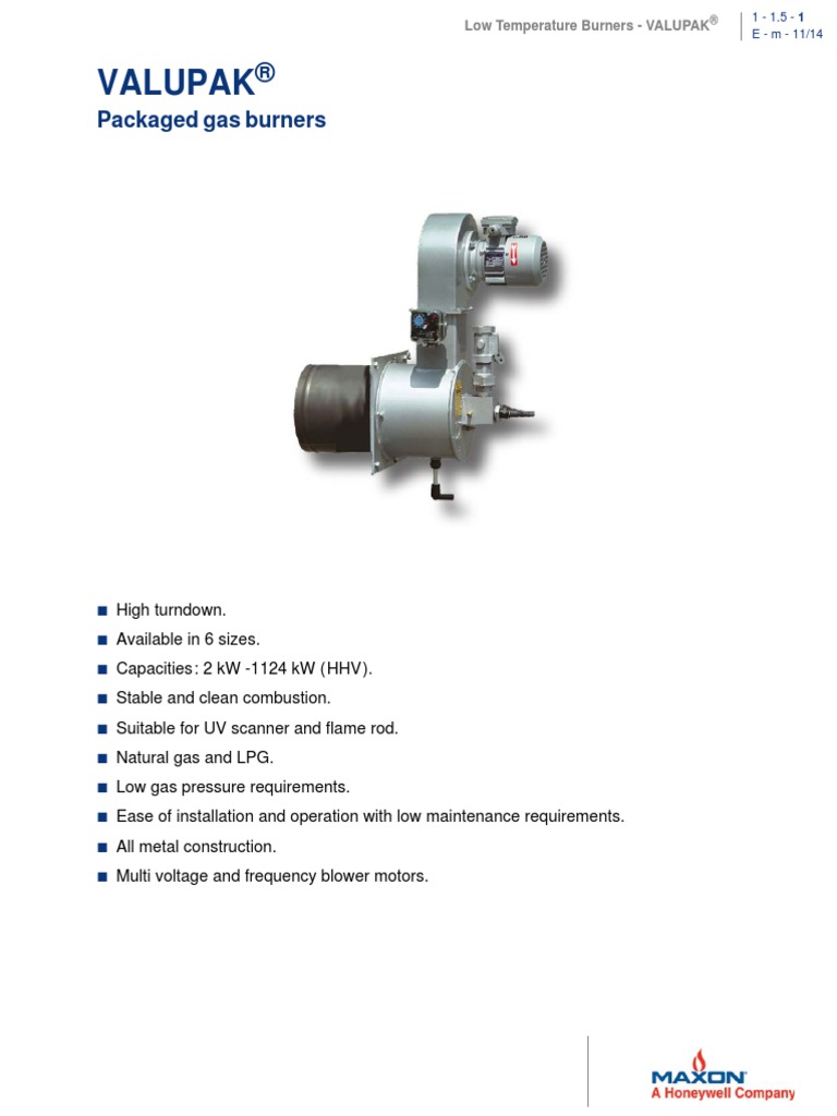 Valupak: Packaged Gas Burners | PDF | Combustion | Gases