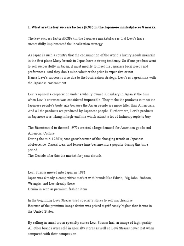 What Are The Key Success Factors (KSF) in The Japanese Marketplace ...