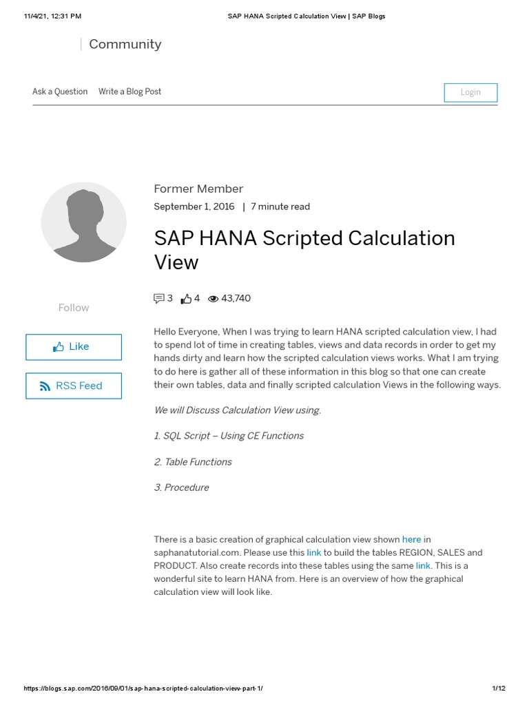 Create Calculation View - SQL Script Table Functions Procedure ...